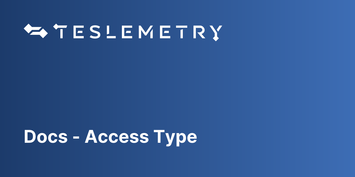 Access Type - Teslemetry