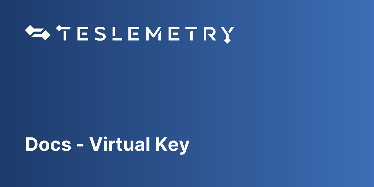 Virtual Key - Teslemetry